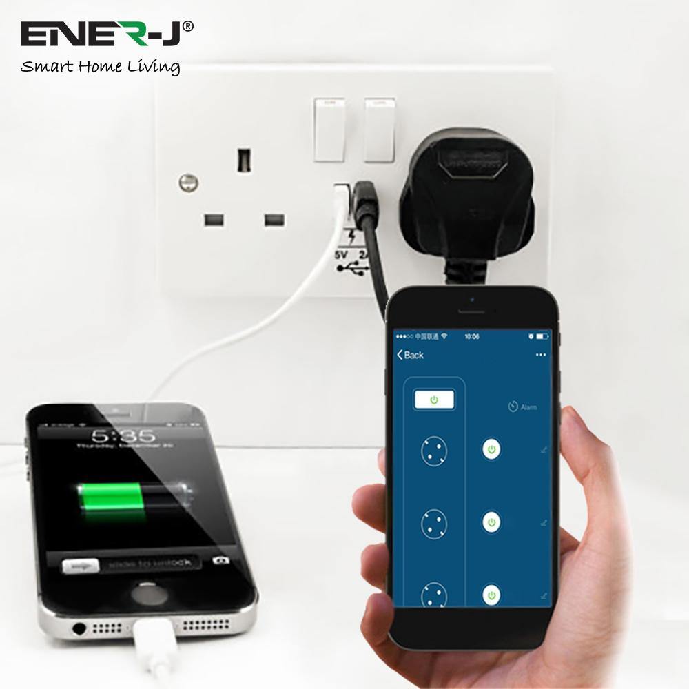 ENERJ 13A Smart WiFi Double Wall Sockets With USB, APP & Voice Control ...
