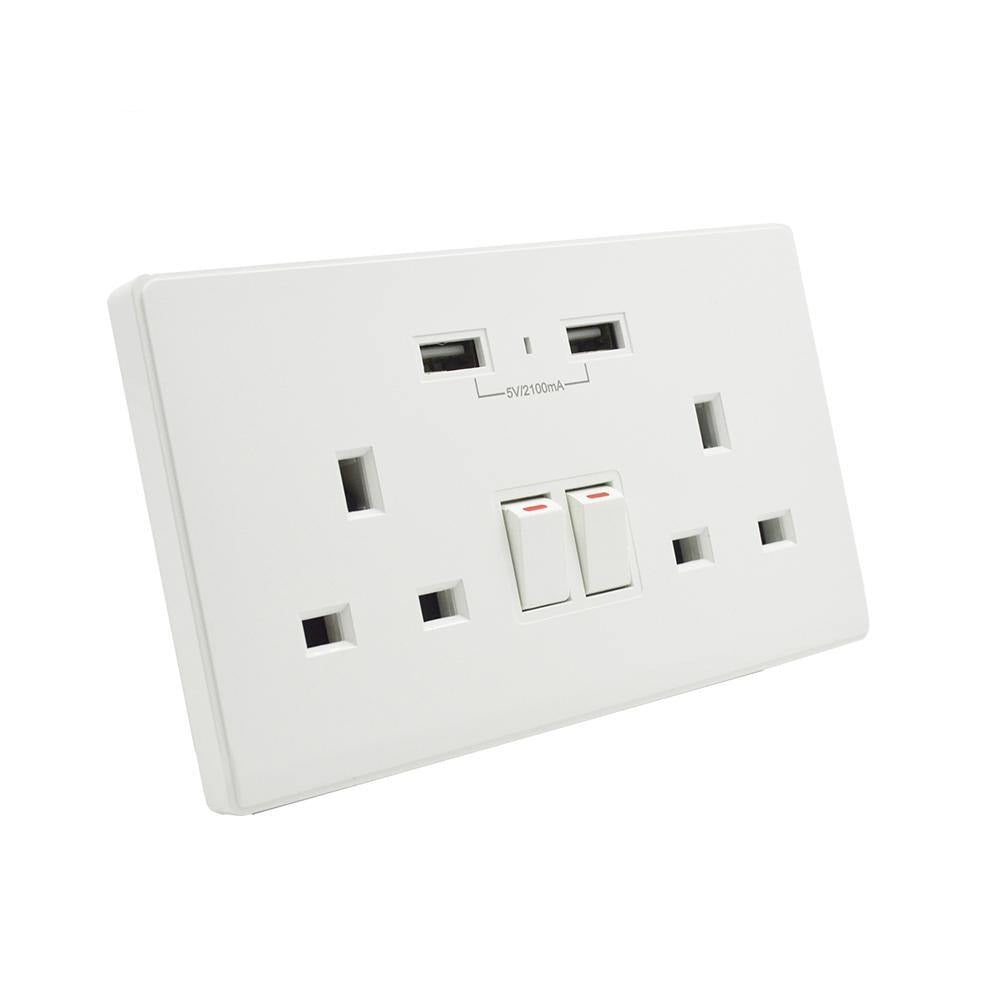 ENERJ 13A Smart WiFi Double Wall Sockets With USB, APP & Voice Control ...