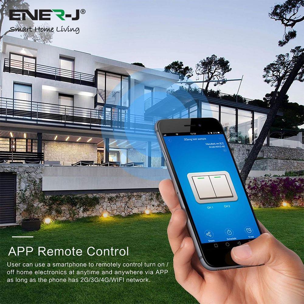 ENERJ 13A Smart WiFi Double Wall Sockets With USB, APP & Voice Control ...