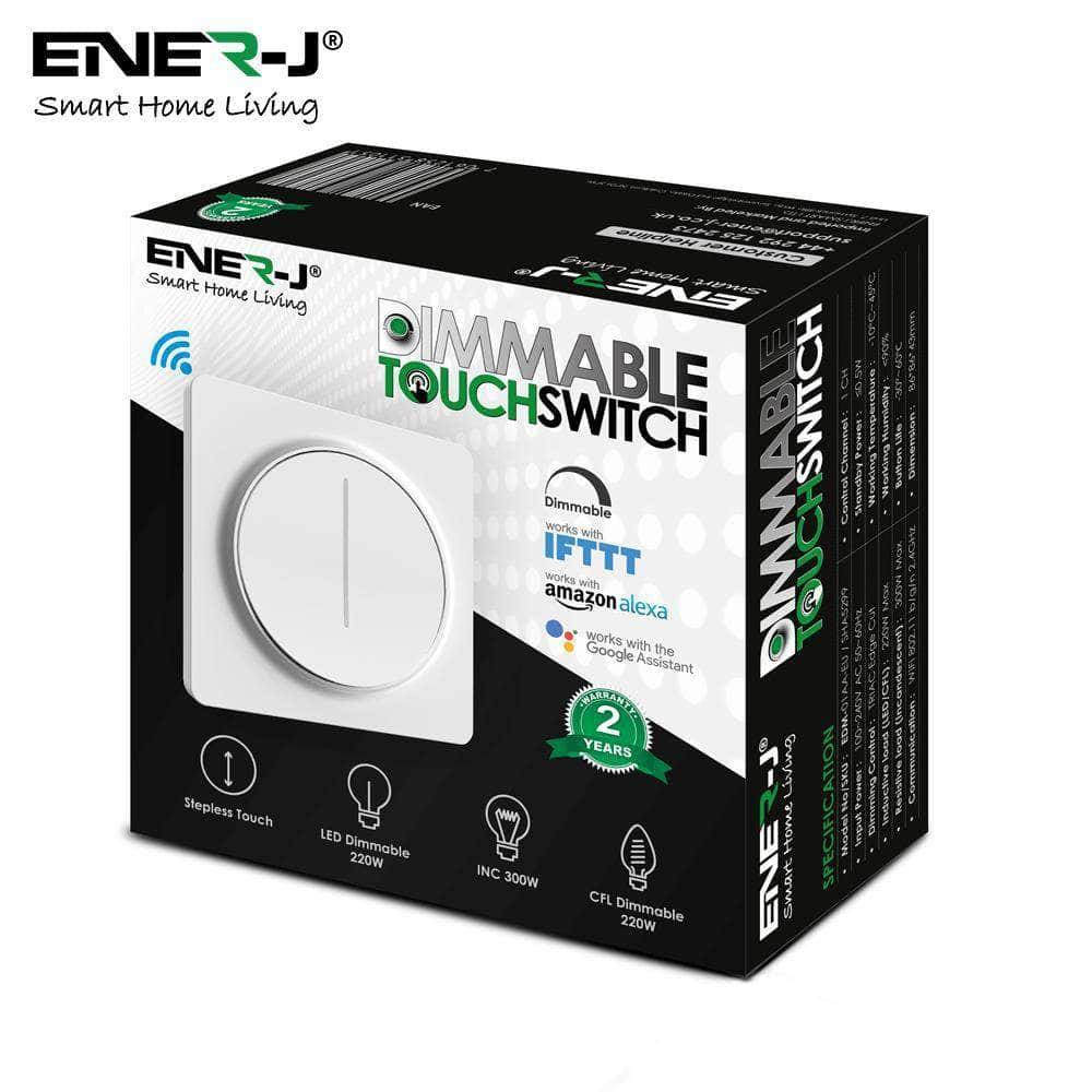One Gang Dimmable Touch switch | Smart WiFi Dimmer Switch – ENERJ Smart EU