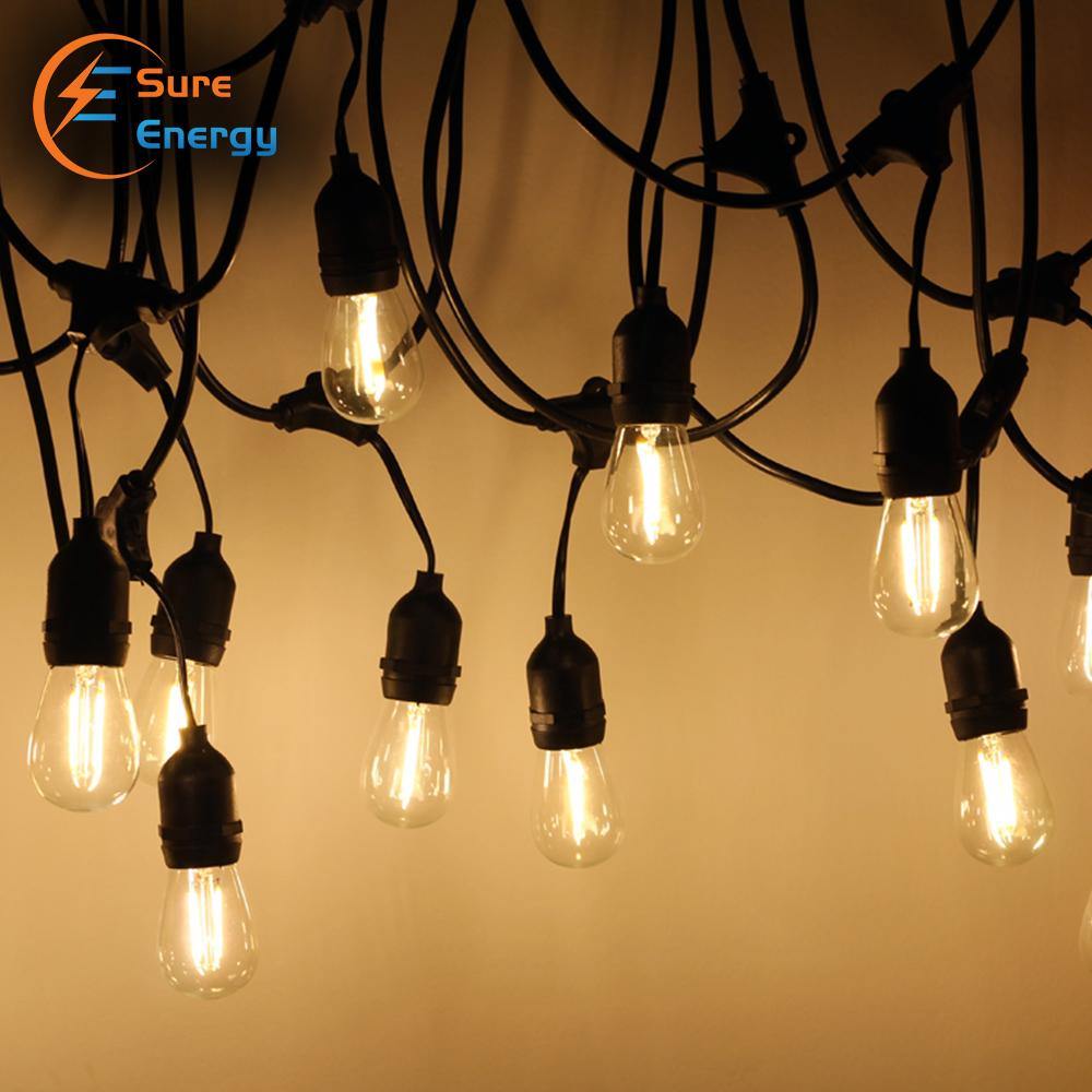 LED Filament Waterproof String Lights | 48ft Outdoor String Lights ...